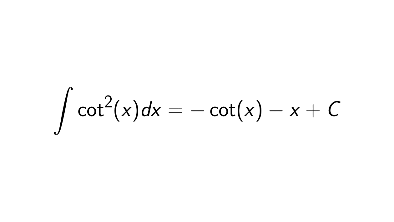 What Is The Integral Of Cot 2 x Epsilonify
